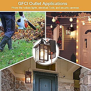 SIEPUNK Porch Light with Outlet, Dusk to Dawn Outdoor Light with GFCI Outlet, Anti-Rust Outdoor Wall Lantern Exterior Light Fixture, Outside Lights for House Front Door Patio Garage, Bulb Included
