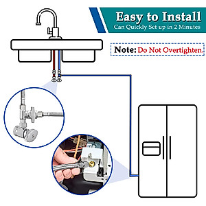 Refrigerator Water Line for Ice Maker Braided - 30' Pex Water Supply Lines Hose for Fridge Outlet Box with 1/4 Comp Fitting