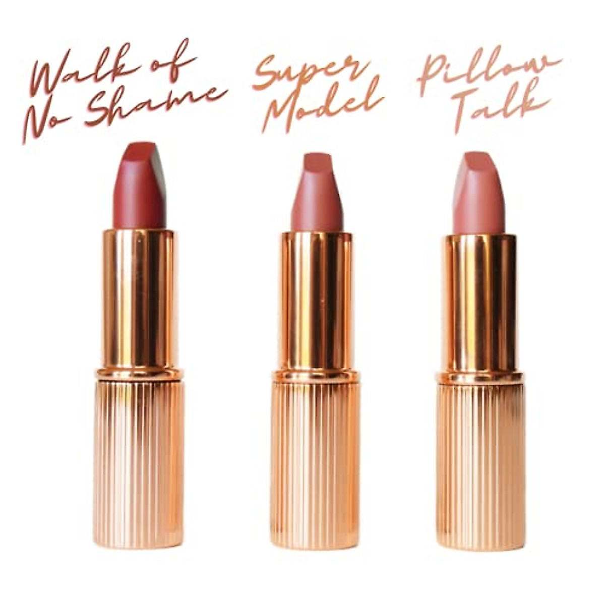 CHARLOTTE TILBURY Iconic Mini Lip Trio Kit - Pillow Talk, Walk of No Shame, Supermodel 0.03 Ounce (Pack of 3)