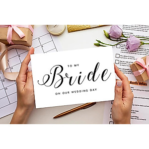 YiKaLus To My Bride On Our Wedding Day Card, Wedding Card for Bride from Groom, To My Wife On Our Wedding Card, Wedding Card to Fiancee