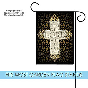 Toland Home Garden 119274 Cross Christian Flag 12x18 Inch Double Sided Christian Garden Flag for Outdoor House Cross Flag Yard Decoration