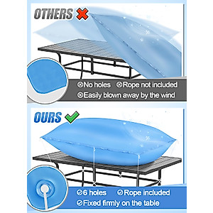 84" x 36" Patio Furniture Cover Airbag - No Leakage, with Rope to Fix, Reusable Weather Resistant Picnic Table Airbag Patio Table Cover Support for Outdoor Patio Furniture, Rectangular