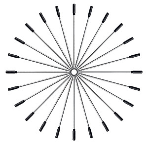 DunBong Black Ink Refill Pack of 5, Replaceable Ballpoint Pen Refills, Medium Point Metal Refill (Black)