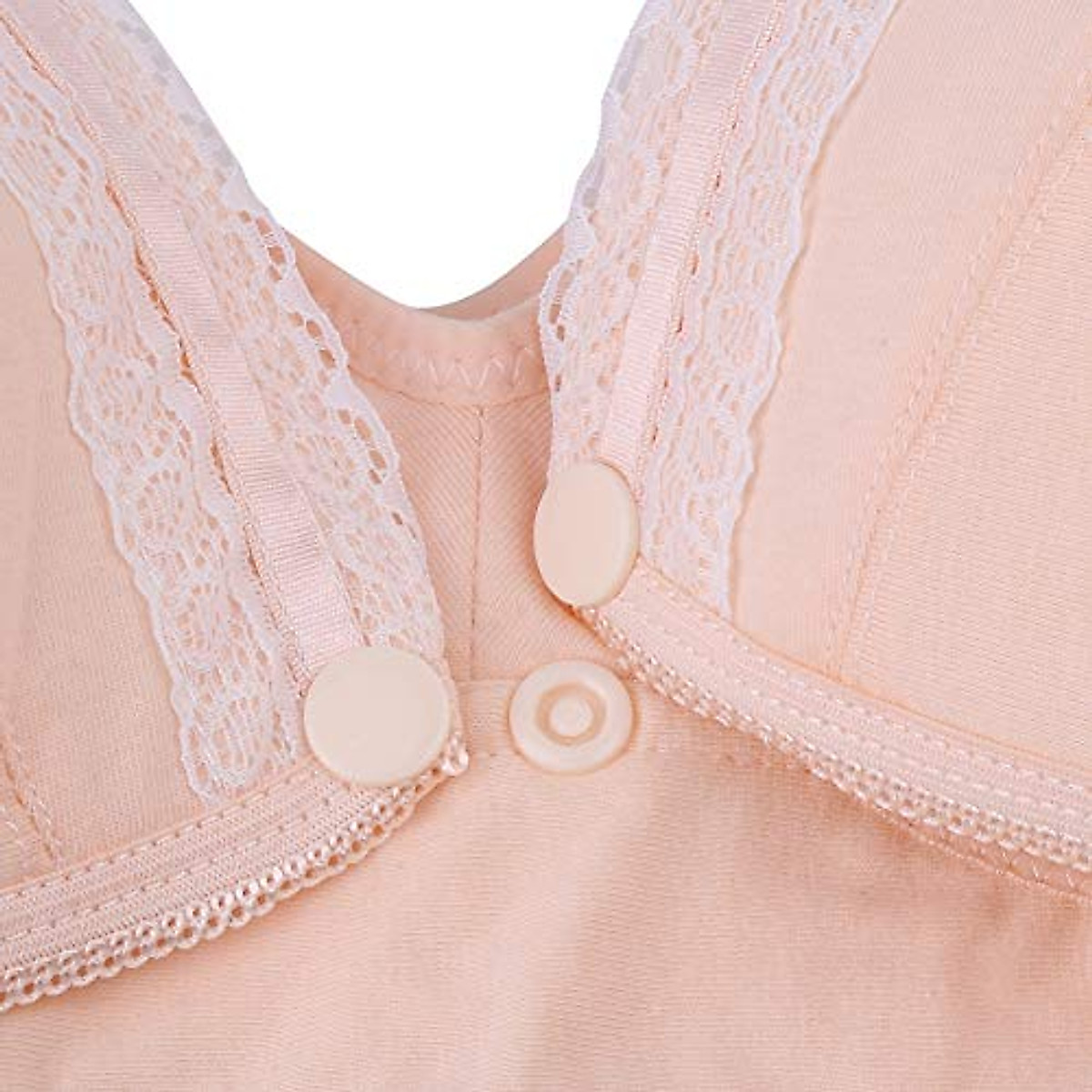 AYNEFY Nursing Bra Lightly Padded Cotton Nursing Breast Feeding Prevent Sagging Pregnant(M(34=75)-Beige)