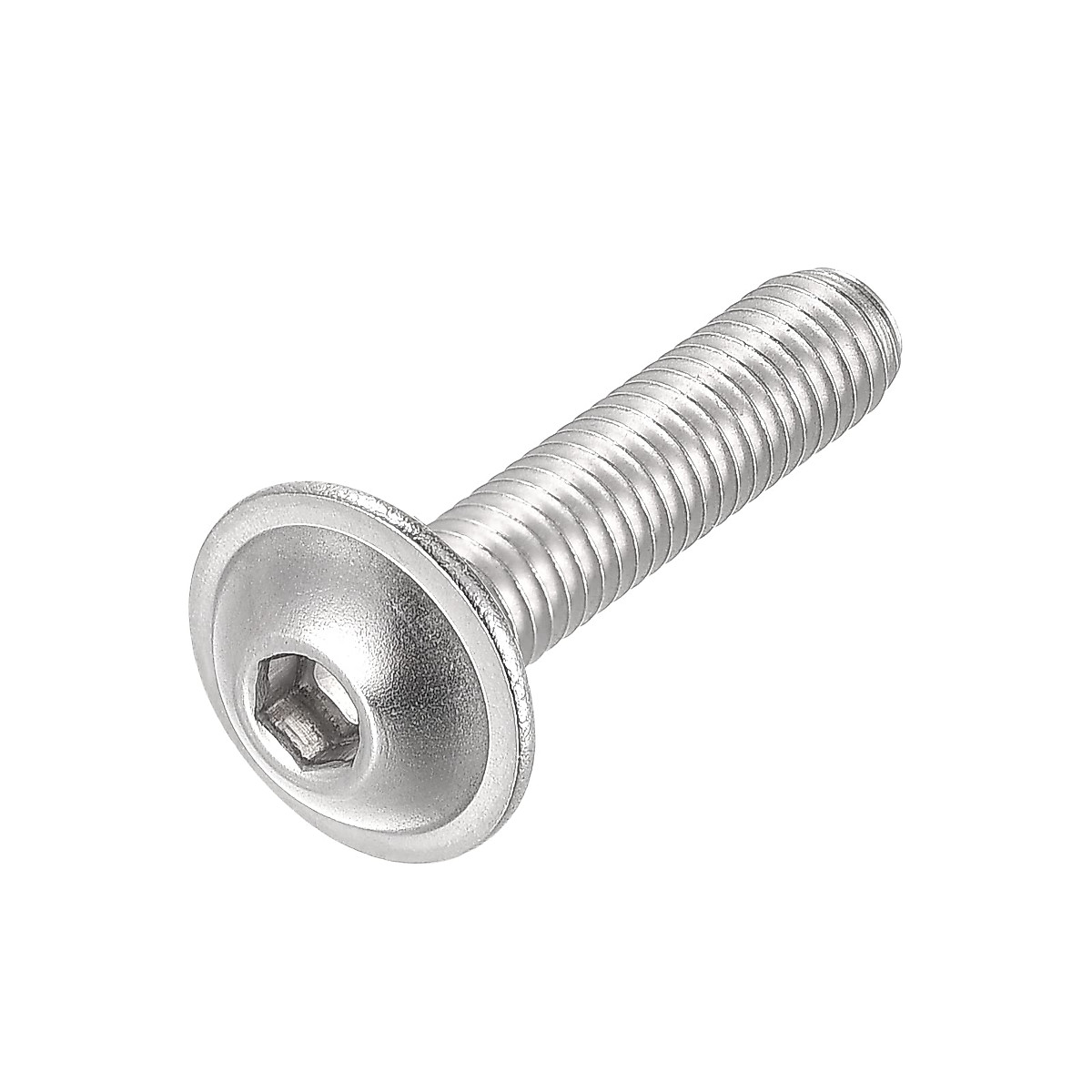 uxcell Flanged Button Head Socket Cap Screws, M5*22mm Hex Socket Drive Screw, 304 Stainless Steel Fasteners Bolts, Fully Threaded Machine Screw 50Pcs