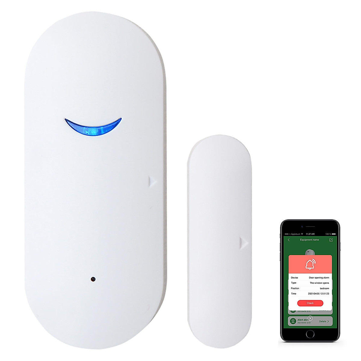 SEHOMY 2 Pack WiFi Door Sensor Detector Smart, Wireless Window Sensor Real-time Alarm Compatible with Alexa Google Assistant, Home Security Door Open Contact Sensor for Bussiness Burglar Alert
