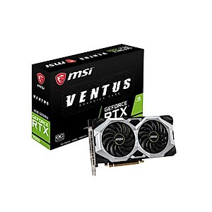 MSI Gaming GeForce RTX 2060 6GB GDRR6 192-bit HDMI/DP Ray Tracing Turing Architecture VR Ready Graphics Card (RTX 2060 Ventus 6G OC)