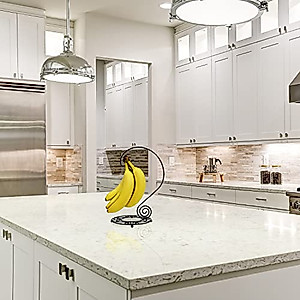 Blue Donuts Banana Hanger Farmhouse Banana Holder Tree Stand Hook for Kitchen Countertop, Kitchen Accessories, Black Banana Stand