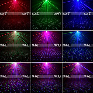 SUNY Mini Portable Cordless Laser Lights Rechargeable RGB Stars Patterns Gobo Projector Sound Activated Music DJ Party Lights for Outdoor Travel Camping Disco Live Show Home Dance