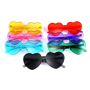 FEISEDY Thick Heart Sunglasses Rimless Heart Shaped Sun Glasses Women Fashion Love Glasses B2419