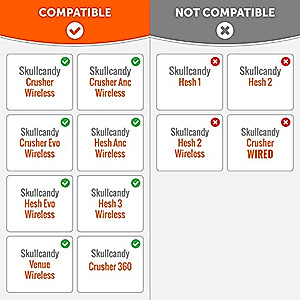 Hesh 3 Protein Leather Replacement Ear Pads Compatible with Skullcandy Crusher Wireless Crusher Evo Crusher ANC Hesh 3 Headphones Ear Cushions, Headset Earpads, Ear Cups Repair Parts-Black