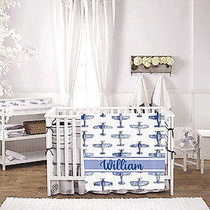 Personalized Aviation Watercolor Planes Baby Blanket with Name for Girls Boys Custom Nursery Kids Blankets for Baby Shower Birthday Gifts Customized Baby Throw Soft Fleece 30 x 40 inch