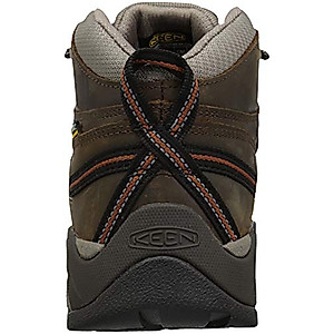 KEEN Utility Men's Detroit XT Mid Height Soft Toe Waterproof Work Boots, Black Olive/Leather Brown, 13 Wide