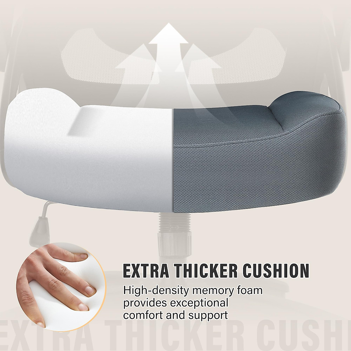 Big and Tall Office Chair 400lb- Mesh Ergonomic Heavy Duty Desk Chair- Flip Arms, Plus Size Wide Seat Executive Computer Chair for Large People- Home Office Swivel Rolling Task Chairs