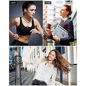 Neckband Bluetooth Headphones, Wireless Bluetooth Headphones with Retractable Earbuds, Noise Cancelling 3D Sound Surround Personal Sport Headset Call Vibrate Alert Earphones with Mic (Rose Gold)