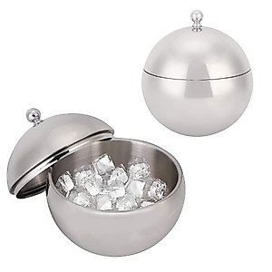 Ice Bucket with Lid Double Insulation Stainless Steel Ice Box Container Storage Box Household Kitchen Barrel Restaurant Bar Tableware Accessories