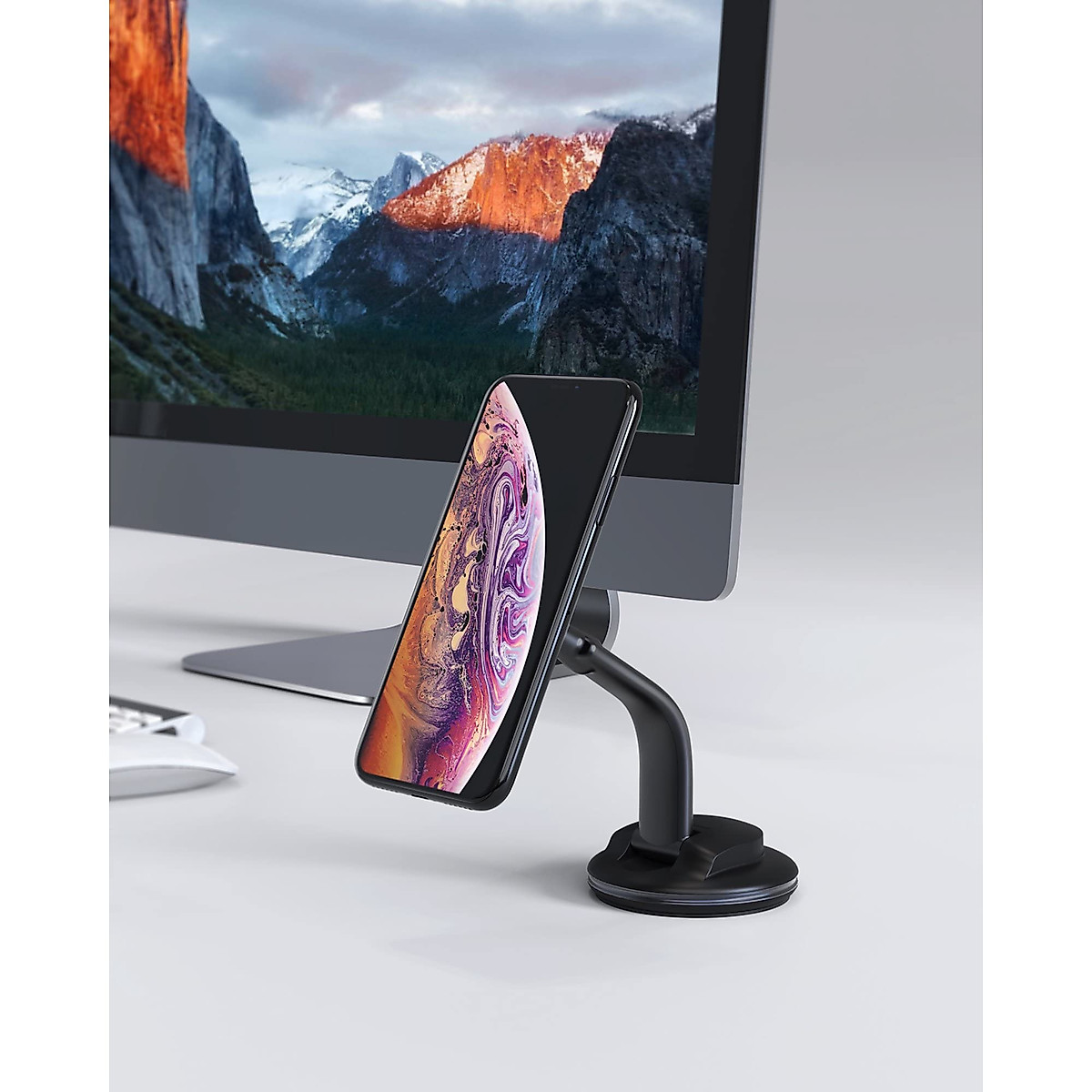 Car Phone Holder for Car 360 Degrees, Phone Mount HD C49, Gray (Black)