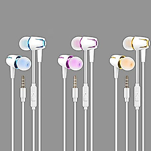 Earbuds Wired in-Ear Headphones with Microphone, in-Ear Earbud Headphones with Mic, Noise Isolating, Clear Sound, Ear Bud Tips, 3.5mm Jack Earphones for Phones and Laptops Black + Golden