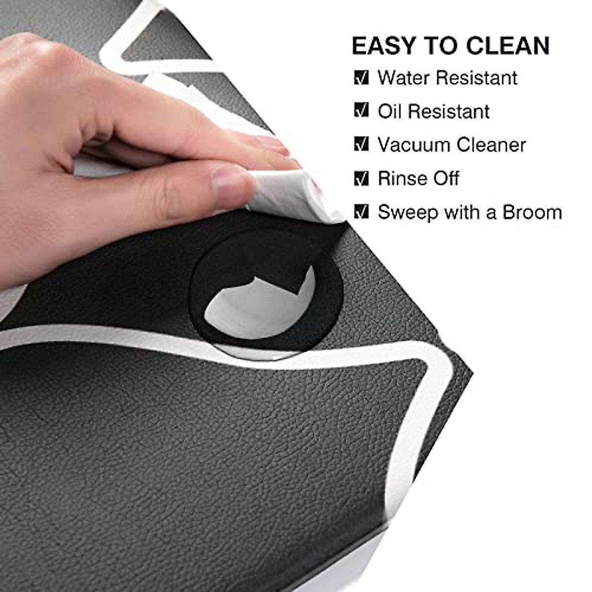 TurtingAs Kitchen Cushioning Anti Fatigue Mat [2 PCS], Comfort Standing Rug, Non-Slip Waterproof Heavy Duty PVC Ergonomic Foam Rug, Thick Mat Set for Kitchen, Office, Sink, Laundry Room Black