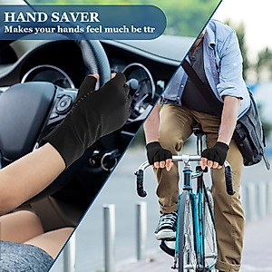 COMNICO 1 Pair Compression Arthritis Gloves Breathable Fingerless Compression Gloves Copper Infused Non-slip Gloves for Women Men Relieve Hand Pain Rheumatoid Pains (L)