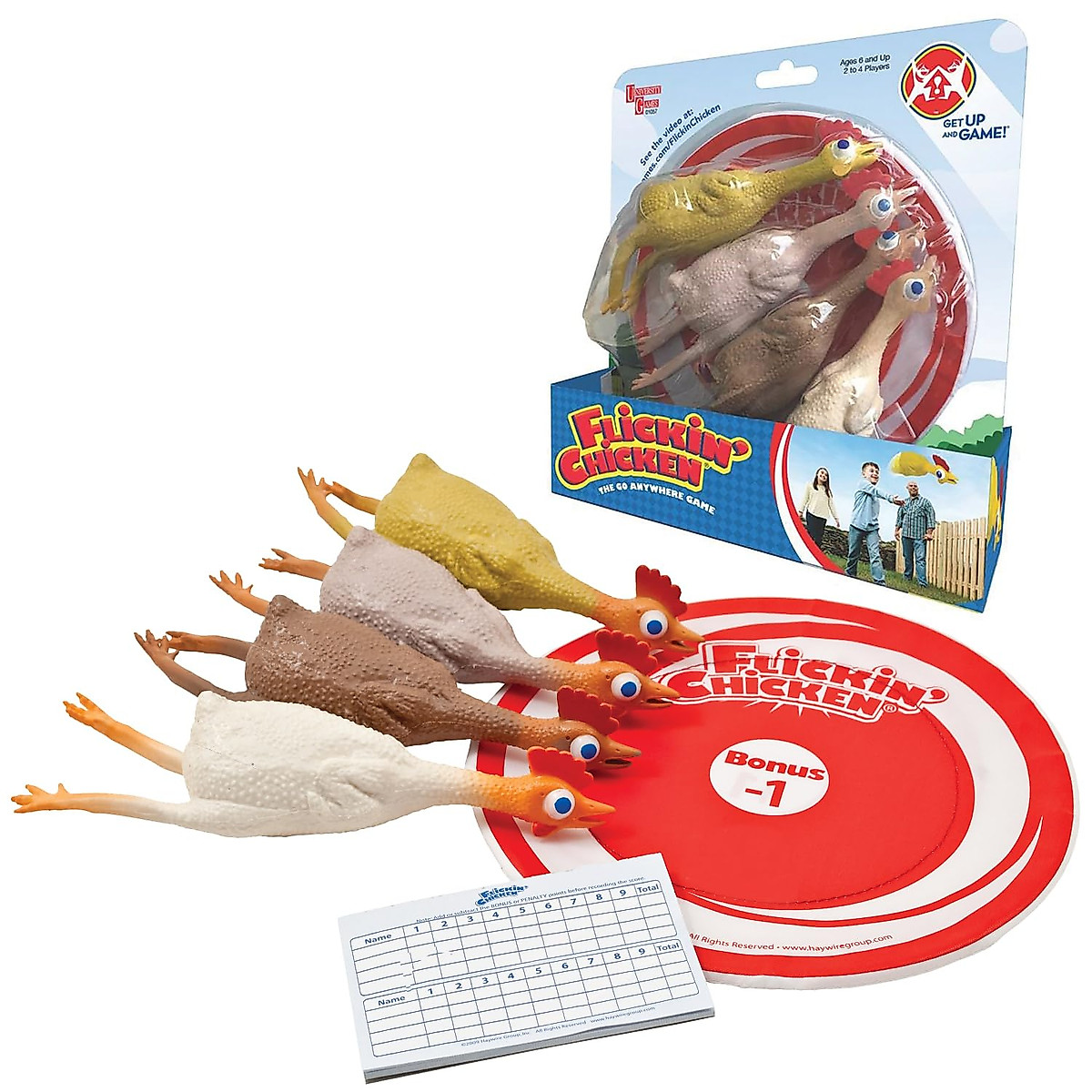 University Games | Flickin Chicken Indoor Outdoor Target Toss Game, The Go Anywhere Game for 2 or More Players Ages 6 and Up