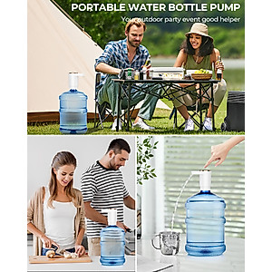 Water Bottle Pump, Portable Electric Water Dispenser Pump for 5 Gallon Bottles - USB Charging, Automatic Switch, Rechargeable Battery for Home Kitchen Room Camping