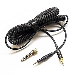 Voarmaks 4 Pole Long Steps Audio DJ Cable Cord Line Plug Compatible with Pioneer HDJ-X5 X7 S7 CUE1 Headphones Extended Coiled Spring Dj Wire