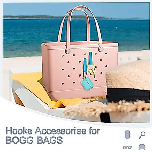 5PCS Hooks Accessories for Bogg Bags, Insert Charm Cutie Cup Holder Connector Key Holder Mask Holder (Lake Blue)