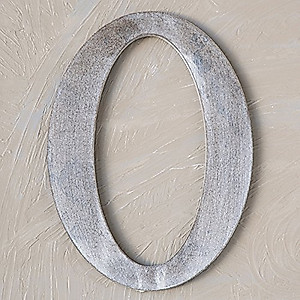 The Lucky Clover Trading O Wood Block, 8" L, Charcoal Grey Wall Letter, Gray