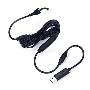 USB 4Pin Converter Line Cord Cable + Breakaway Adapter Replacement Fit for Xbox 360 Wired Controller (Black)