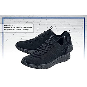 Shoes for Crews Everlight, Men's Non Slip, Breathable, Lightweight, Lace-Up,Water Resistant Work Shoes, Size 10.5 Wide Black