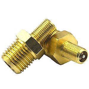Tank Valve, 2pcs Schrader Valve Standard Valve Core with 1/4''NPT Male Threads for Air Compressor Tanks