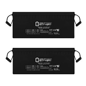 Mighty Max Battery 12V 200Ah 4D SLA AGM Battery Replacement for Solar Systems - 2 Pack