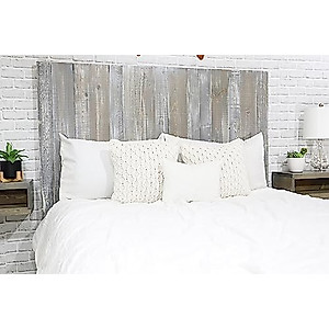 Barn Walls Graywash Headboard Handcrafted, Colorwash Solid Wood Headboard, Leans and Sticks on Wall, Smooth Finish, Anti-Shake Rattle Free, Queen Size