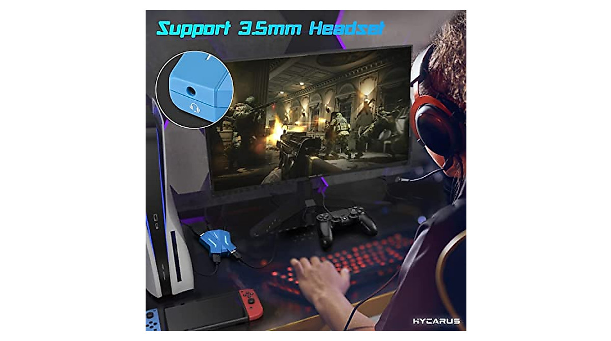 HYCARUS Keyboard and Mouse Adapter for Switch/Xbox One/PS4/PS3, PS4 ...