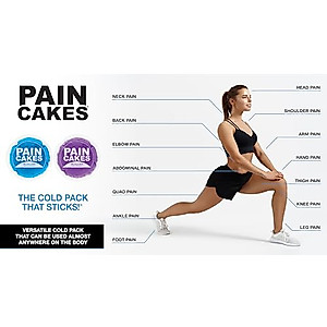 PAINCAKES Reusable Mini Cold Packs - Stickable Ice Packs for Targeted Cold Therapy - Perfect for Injuries, and Small Areas - Latex-Free Cold Compress, 100x Re-Stickable Blue & Purple 2 Pack Set