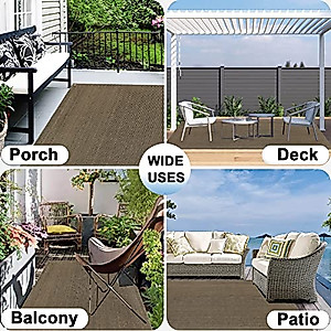 OutdoorLines Plastic Tarp Outdoor Rugs for Patio 8 x 10 ft - UV and Weather Resistant Patio Carpet, Stain Resistant Plastic RV Camping Mats for Porch, Garden, Camper and Picnic, Brown