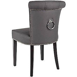 Safavieh Mercer Collection Carol Charcoal Linen Ring Dining Chair (Set of 2)