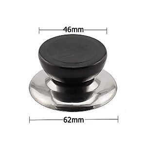 PZRT Universal Pot Lid Cover Knob Handle, Kitchen Cookware Replacement Pan Pot Handgrip Lid Knob Cap,Stainless Steel Base Circular Plastic Holding Knob Screw Handle