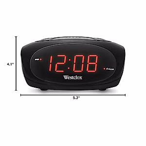 Westclox (Black) Super-Loud LED Electric Alarm Clock, Standard