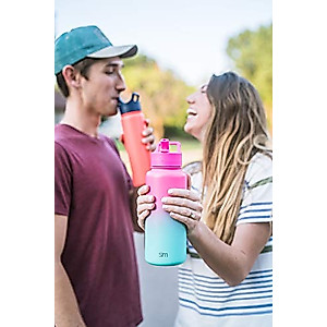 Simple Modern Insulated Straw Lid - Fits All Summit and Hydro Flask Wide Mouth Water Bottle Sizes - Insulated Splash Proof Cap for 10, 12, 14, 16, 18, 20, 22, 24, 32, 40, 64 & 84 oz - Midnight Black