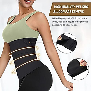 Waist Trainer for Women , Plus Size, Waist Wrap, Belly Band , Waist Wraps For Stomach & Non-Slip Pro Size Black