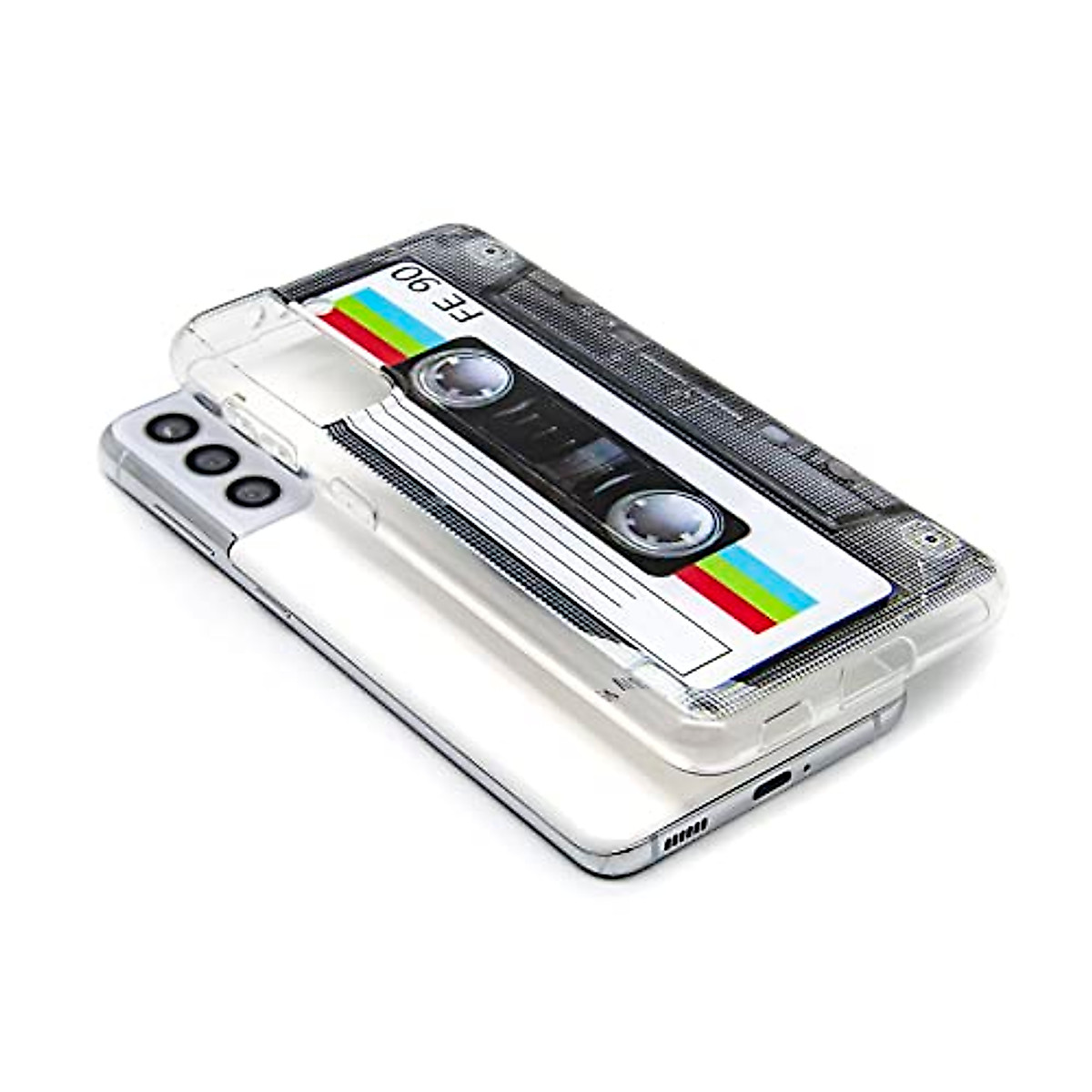 FAteam Case for Galaxy S21 5G, Shockproof Scratchproof with TPU Soft Bumper Retro Cassette Tape Case Compatible with Samsung Galaxy S21 5G (6.2 Inch)