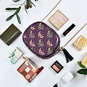 Hoijay Mardi Gras Masks Small Crossbody Shoulder Bag for Women,Cellphone Bags Card Holder Wallet Purse and Handbags