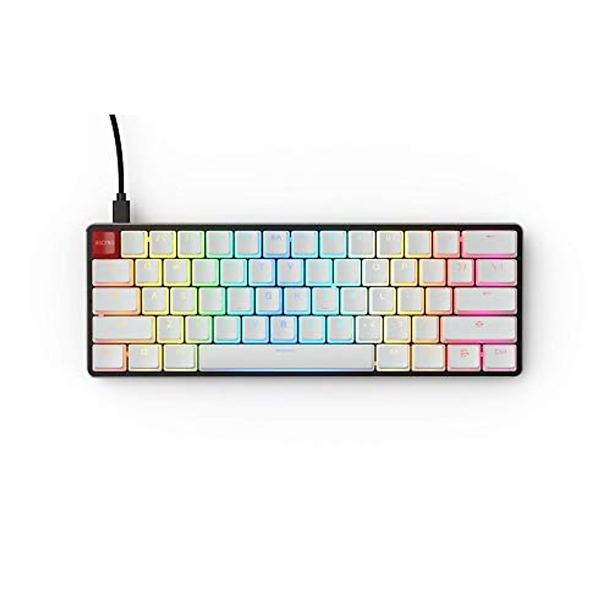 Glorious Aura V1 (White) Pudding Keycaps - Double Shot PBT Translucent for Mechanical Keyboards, 104 Key Set, TKL, Compact Compatible, English (US) Layout (Aura (White))