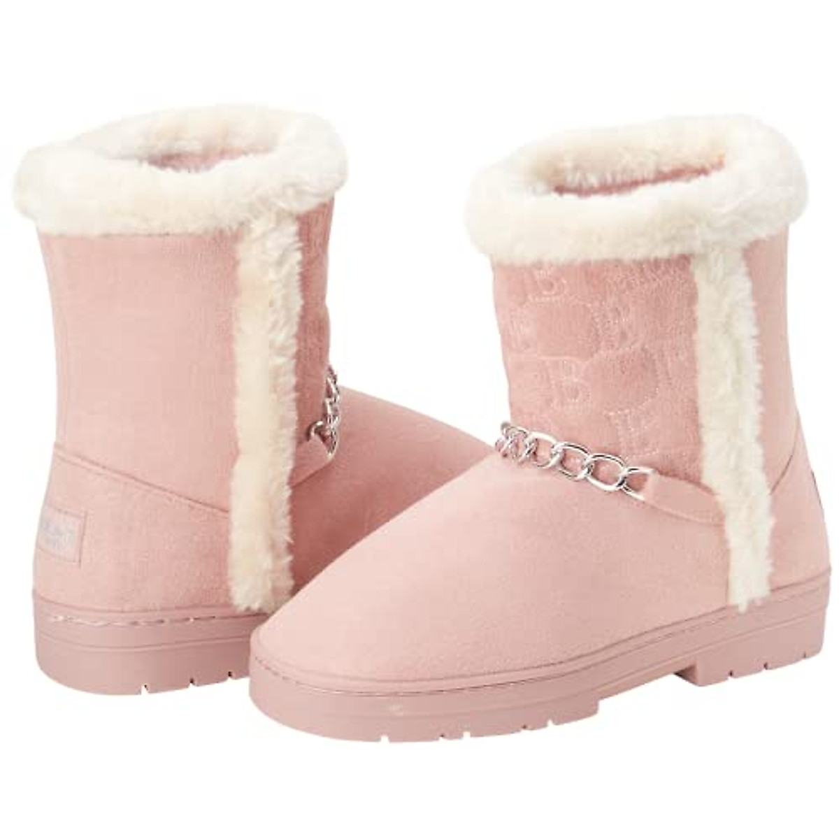 bebe Girls' Winter Boots - Quilted Faux-Fur Shearling Boots (Little Girl/Big Girl), Size 2 Little Kid, Blush