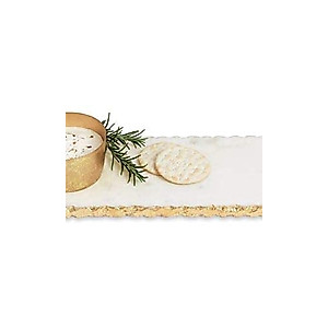 INA KI Natural Marble Cheese Board with Golden Foiling - 12 x 6 Inches