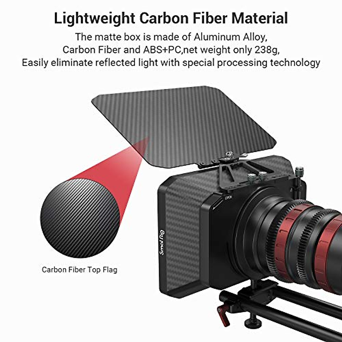SMALLRIG Lightweight Matte Box for Mirrorless DSLR Cameras Compatible with 67mm/ 72mm/77mm/82mm/114mm Lens - 2660