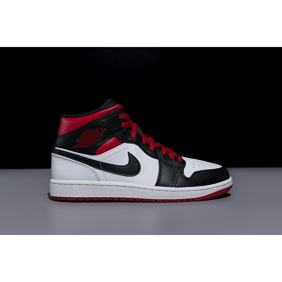 Jordan Men's 1 Mid White/Gym Red-Black (DQ8426 106) - 10