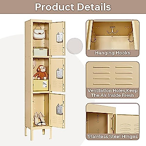 AFAIF Locker, Metal Locker for Employees, Steel Lockable Locker Storage Cabinet for School Gym Home Office Staff